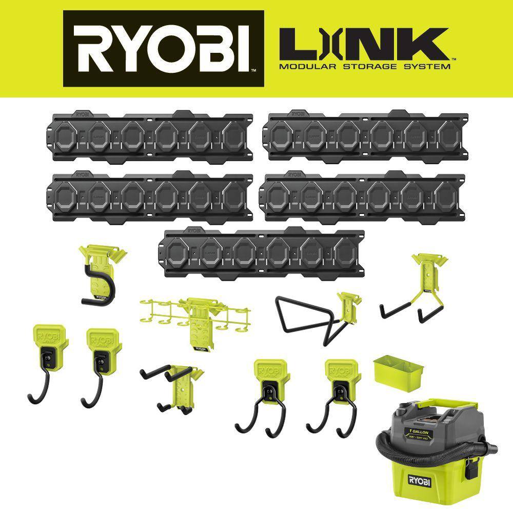 Reviews for RYOBI LINK 15-Piece Wall Storage Kit and 18V ONE+ Wet/Dry ...