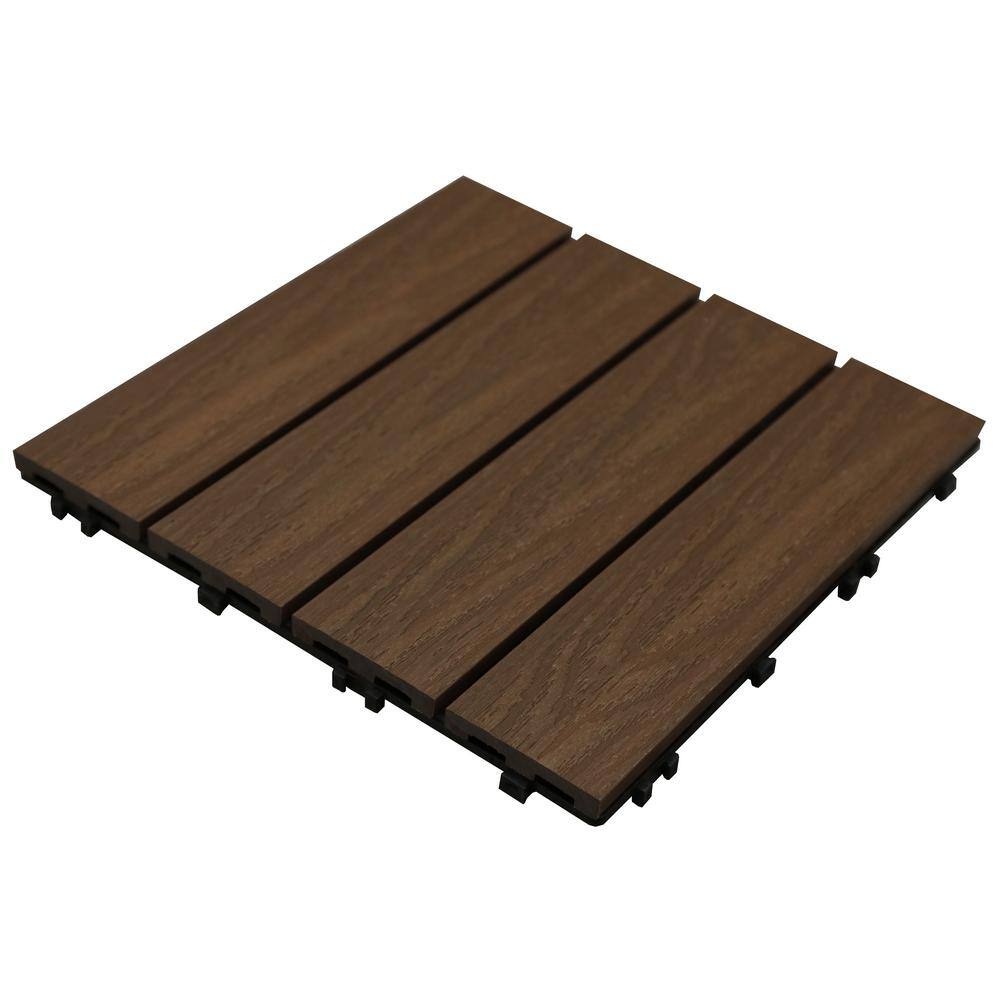 Veranda 10-Piece 1 ft. x 1 ft. Quick Deck Outdoor Composite Deck Tile ...