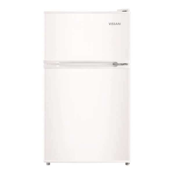 Vissani 3.2 cu. ft. Mini Refrigerator with 2 -Doors, Glass Shelves, and ...