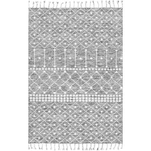 nuLOOM Grenier Contemporary Cowhide Trellis Gray 6 ft. x 9 ft. Area Rug ...