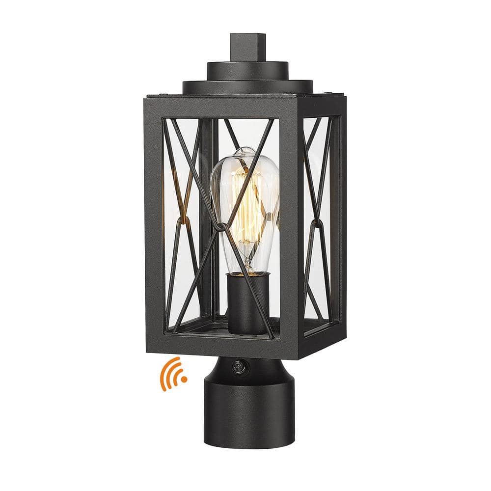 JAZAVA 1-Light Black Aluminum Hardwired Dusk to Dawn Outdoor Weather ...