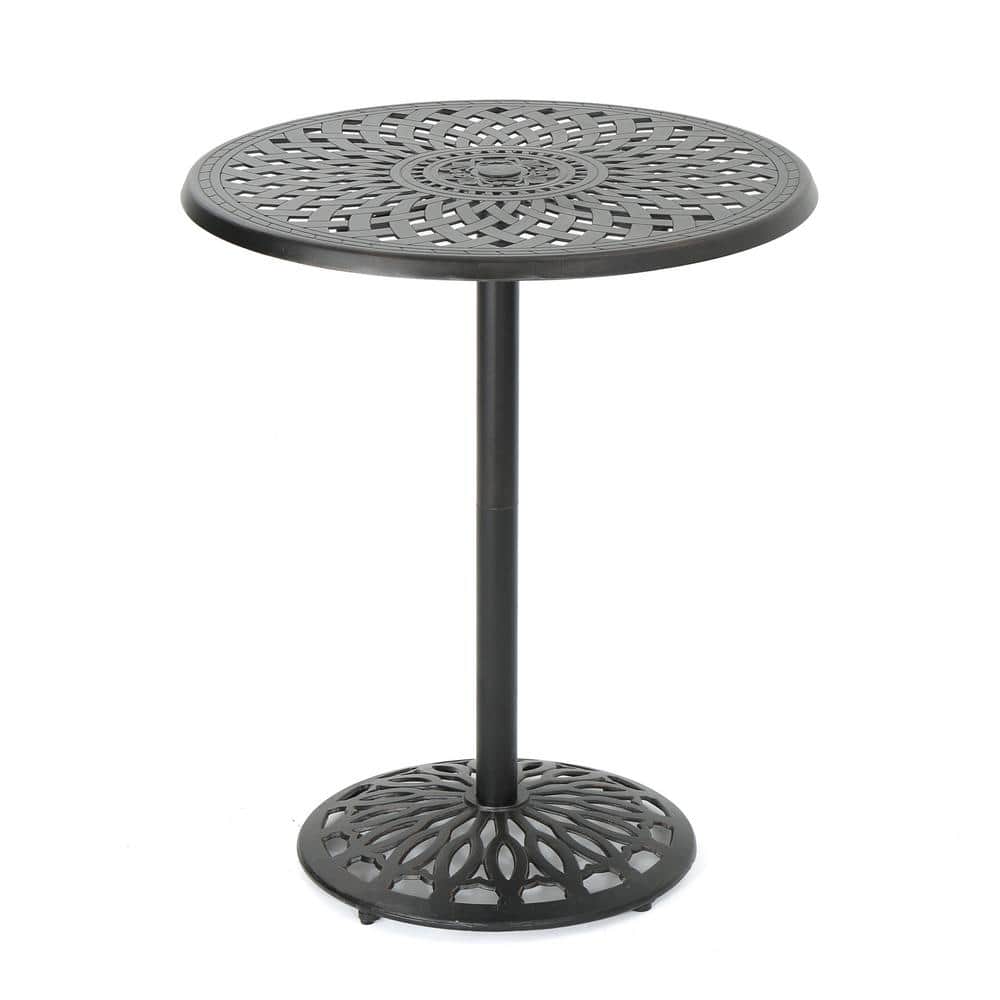 ITOPFOX 35 in. Copper Round Aluminum Outdoor Coffee Table for Backyard ...