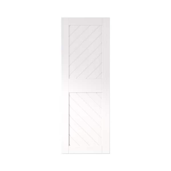 HOMACER XT3 26 in. x 84 in. C-Panel Solid Core White Slanted Stripe ...