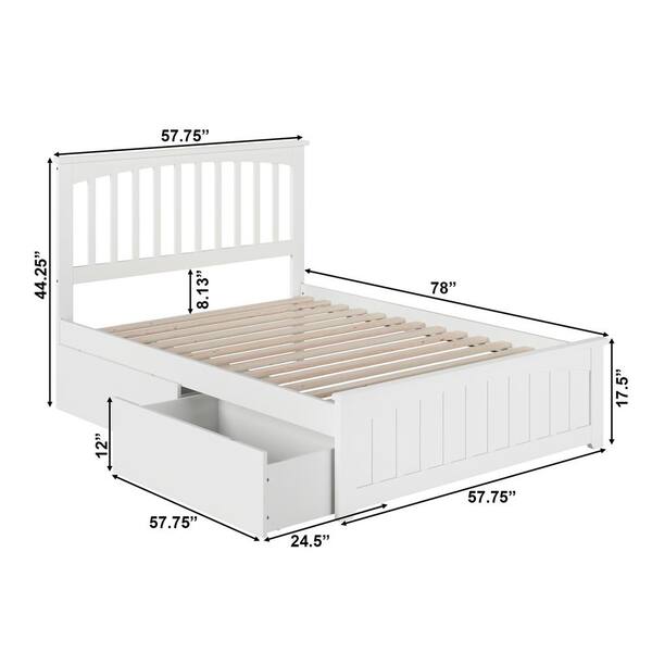 Mission white wooden storage bed store