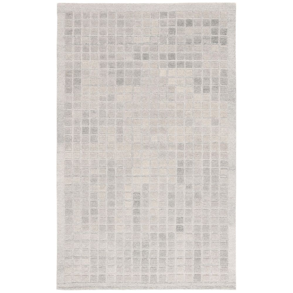 SAFAVIEH Ebony 3 ft. x 5 ft. Gray Abstract Tile Area Rug EBN375F-3 ...