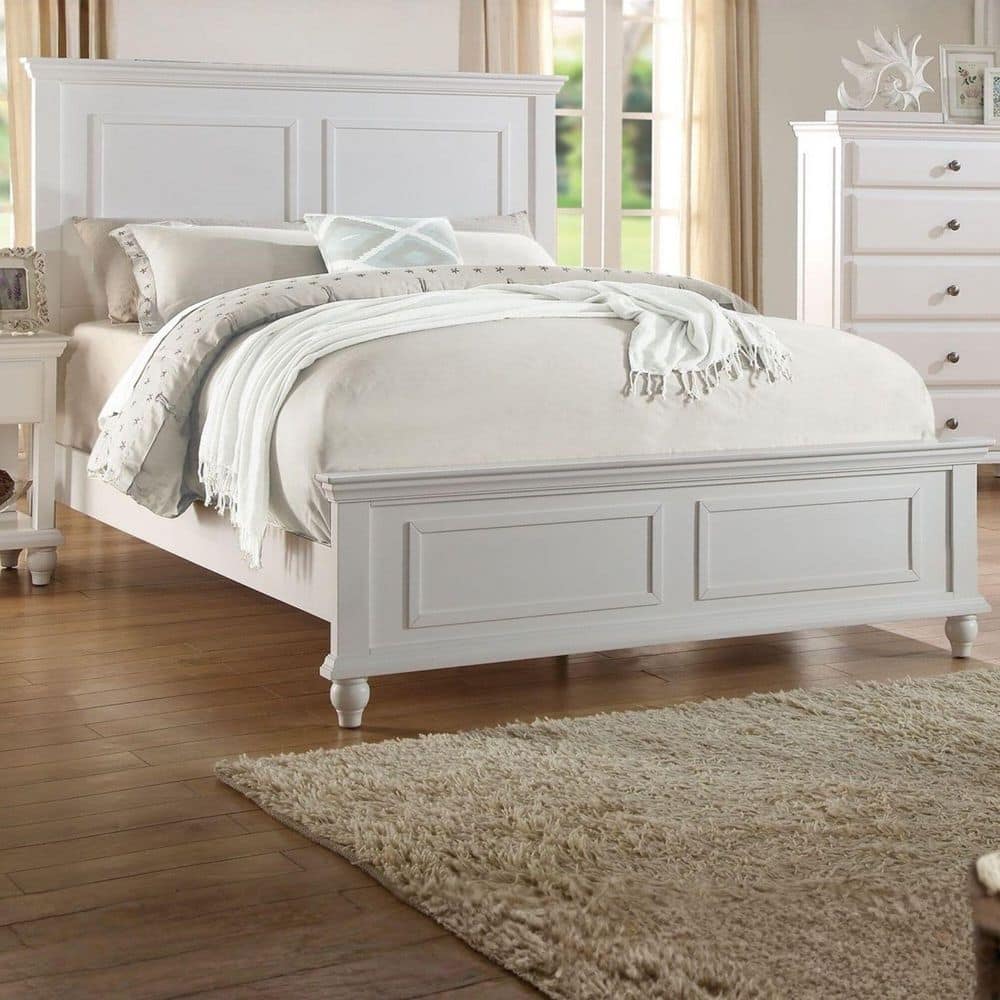 Noble House Ancestress Modern White Wood Frame King Size Platform Bed ...
