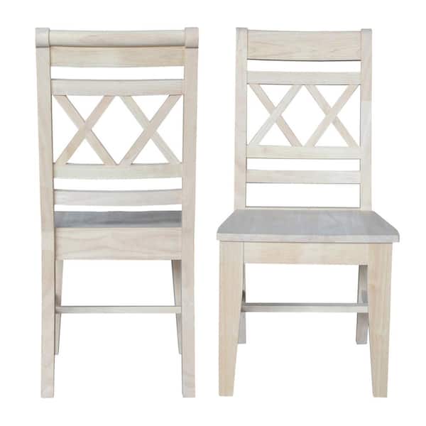 International Concepts Canyon Unfinished Wood Double X Back Dining