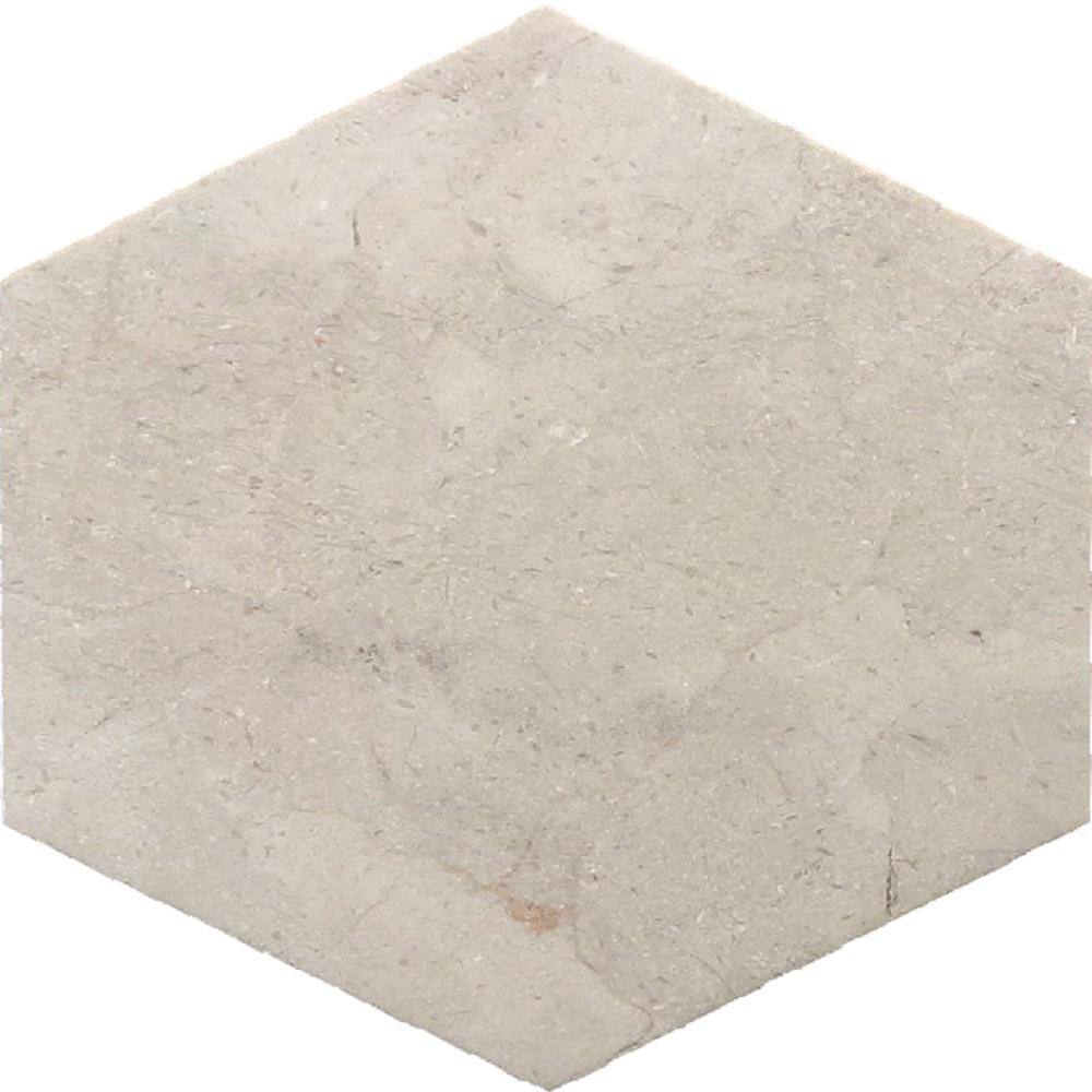 Apollo Tile Beige 10 in. Honed Hexagon Marble Floor And Wall Mosaic ...
