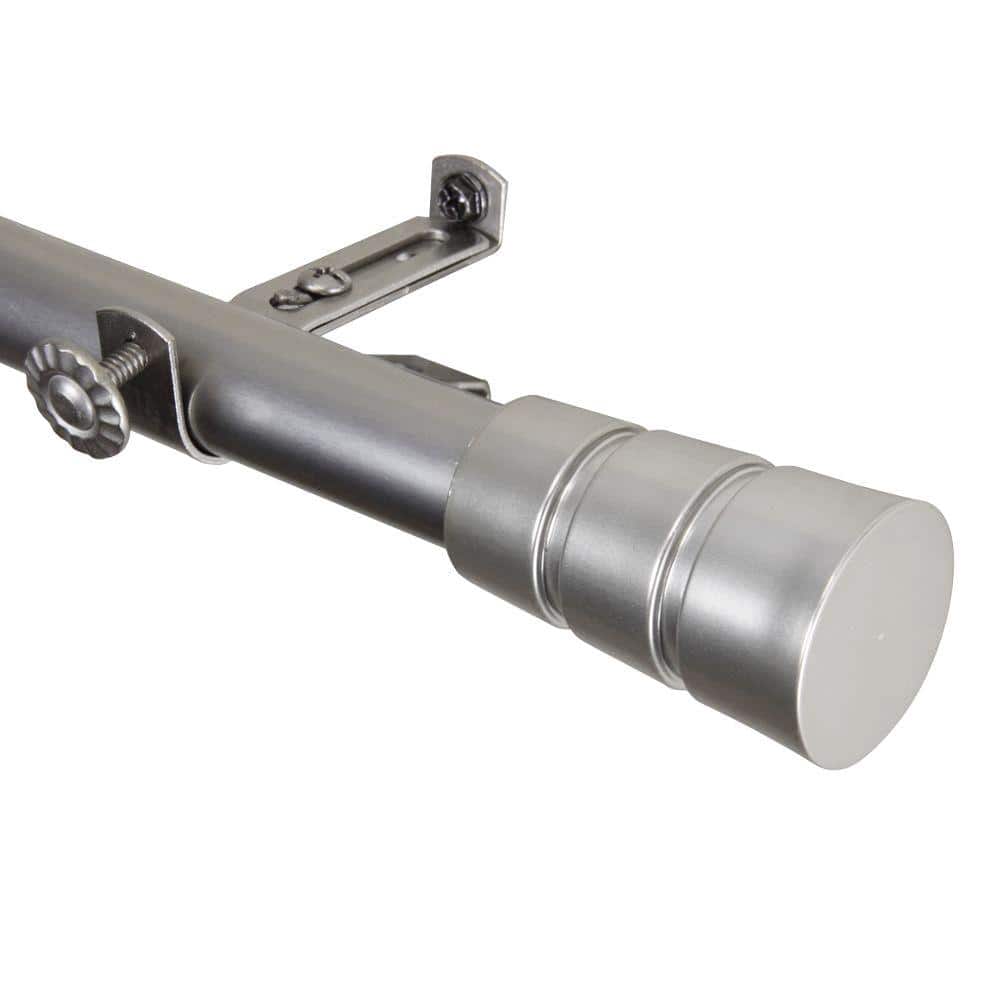 Rod Desyne 66 in. - 120 in. Satin Nickel Telescoping Single Curtain Rod ...