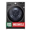 LG 4.5 Cu. Ft. Stackable SMART Front Load Washer in Black Steel with ...