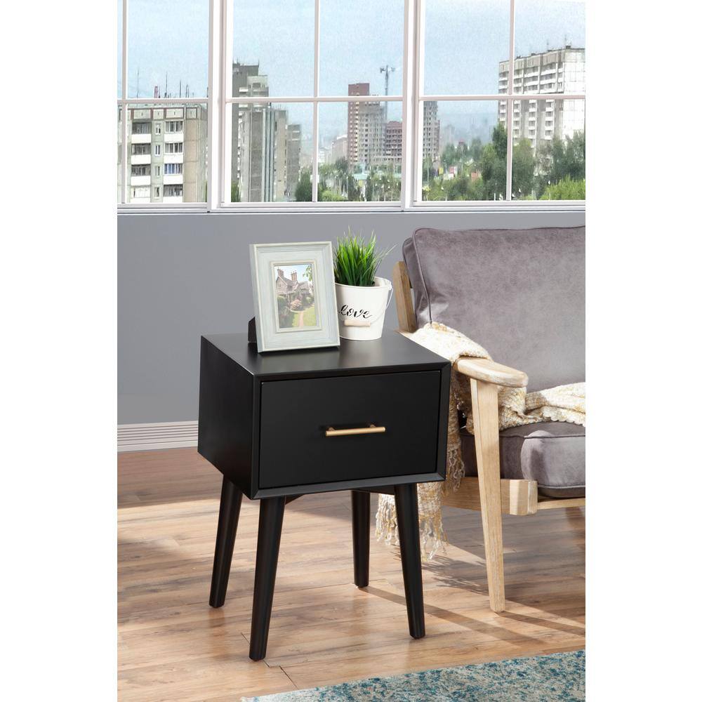 Alpine Furniture Flynn 18in. W End Table, Black 966BLK-62 - The Home Depot