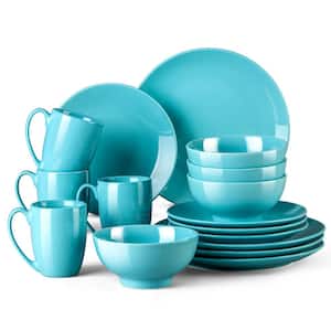 LOVECASA Sweet 16-Piece Pastel Porcelain Dinnerware Sets (Service for 4 ...