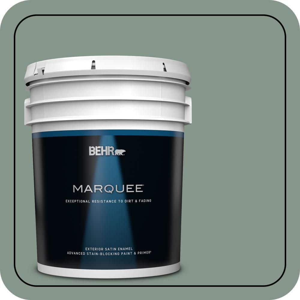 BEHR MARQUEE 5 gal. #N420-4 Underground Gardens Satin Enamel Exterior ...
