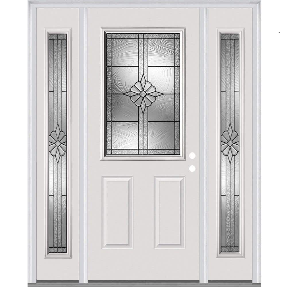 MMI Door 60 in. x 80 in. Dahlia Left Hand Inswing 1/2-Lite Decorative ...