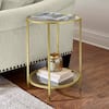 Home Decorators Collection Bella Round Gold Metal and Glass Side Accent ...