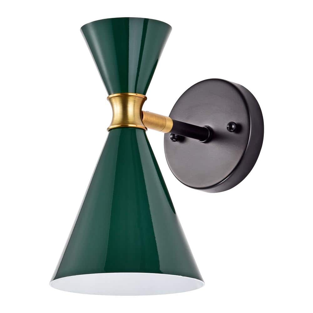 C Cattleya 1-Light Green Wall Sconce with Brass Accents CA1966-WG - The ...