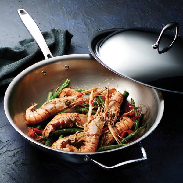 Tramontina Stainless Steel Tri Ply Wok 12 inch