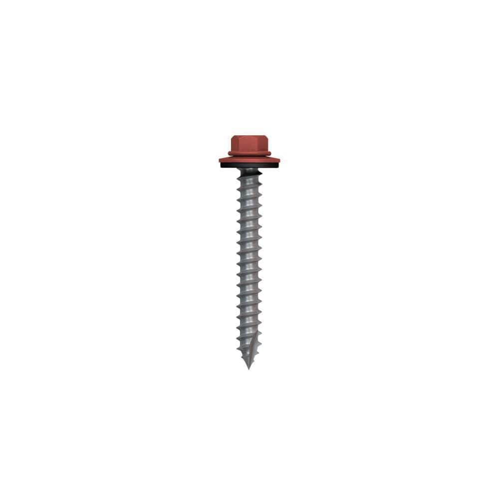 Fabral #14 1-1/2 in. External Hex Steel Screw in Brick Red (250-Piece ...