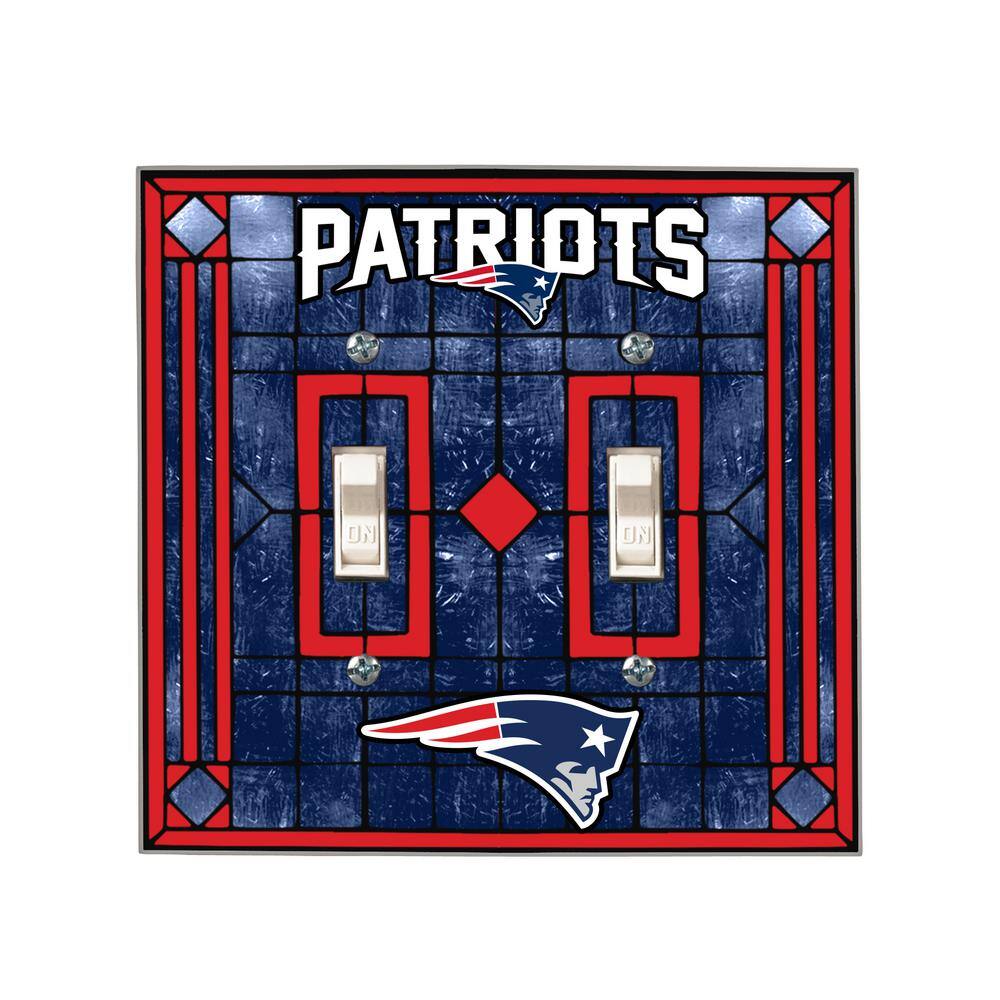 The Memory Company NFL Patriots 2-Gang 2 Duplex Dbl Lightswitch Cover ...
