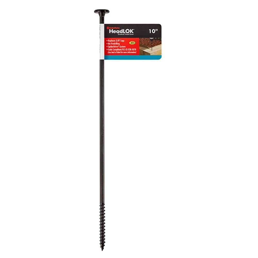 FastenMaster HeadLOK Structural Wood Screws 10 in. Flat Head Wood ...