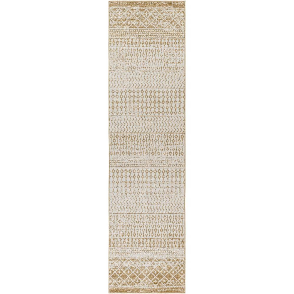 Livabliss Alois Yellow Geometric 3 ft. x 16 ft. Indoor Runner Area Rug ...