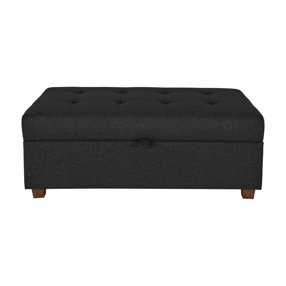 CorLiving Aubin Dark Grey Large Storage Ottoman LAD-110-O - The Home Depot