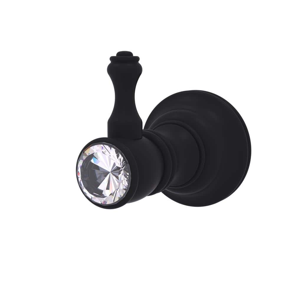 Allied Brass Carolina Crystal Collection Knob Robe/Towel Hook in Matte Black CC-20-BKM - The ...