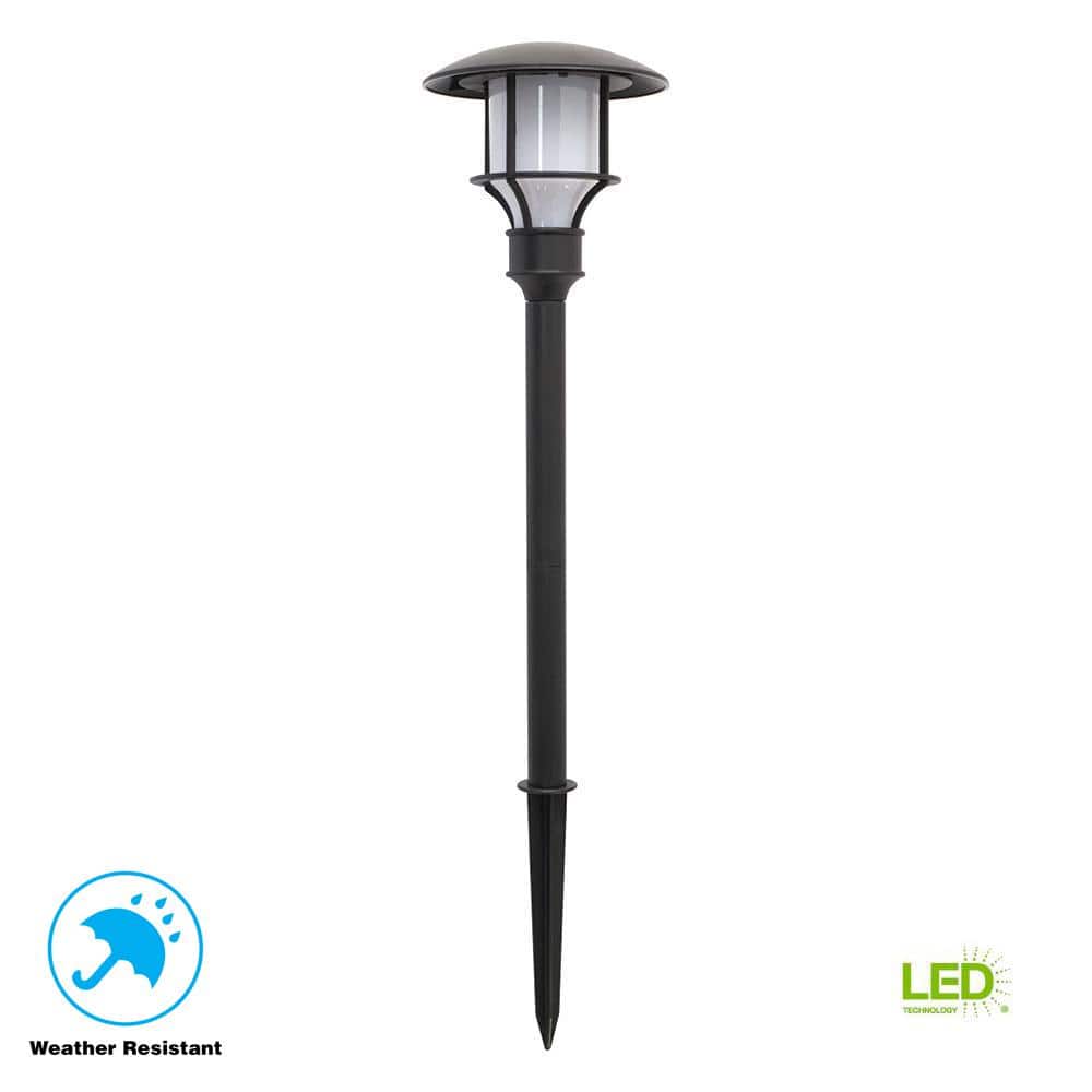 Hampton Bay Low Voltage Black Outdoor Integrated LED Landscape Path ...