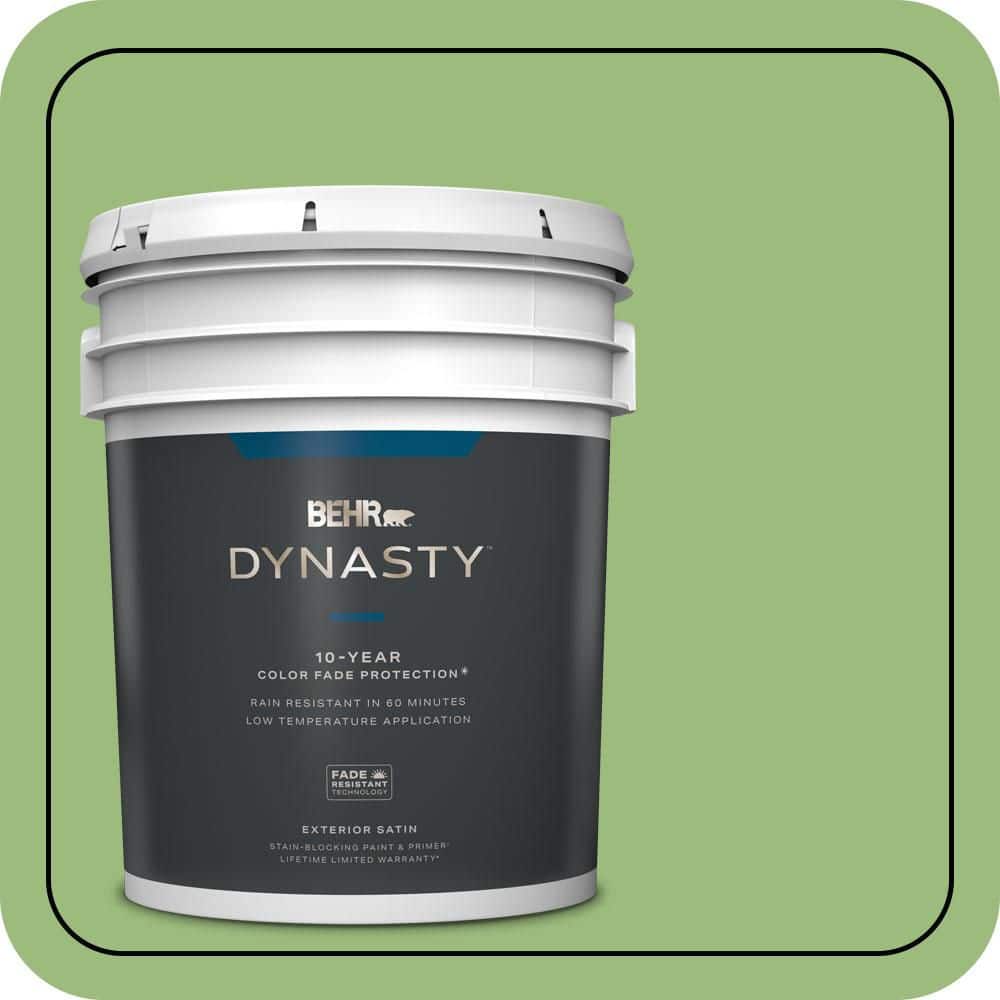 BEHR DYNASTY 5 gal. #P380-5 Gleeful Satin Enamel Exterior Stain ...