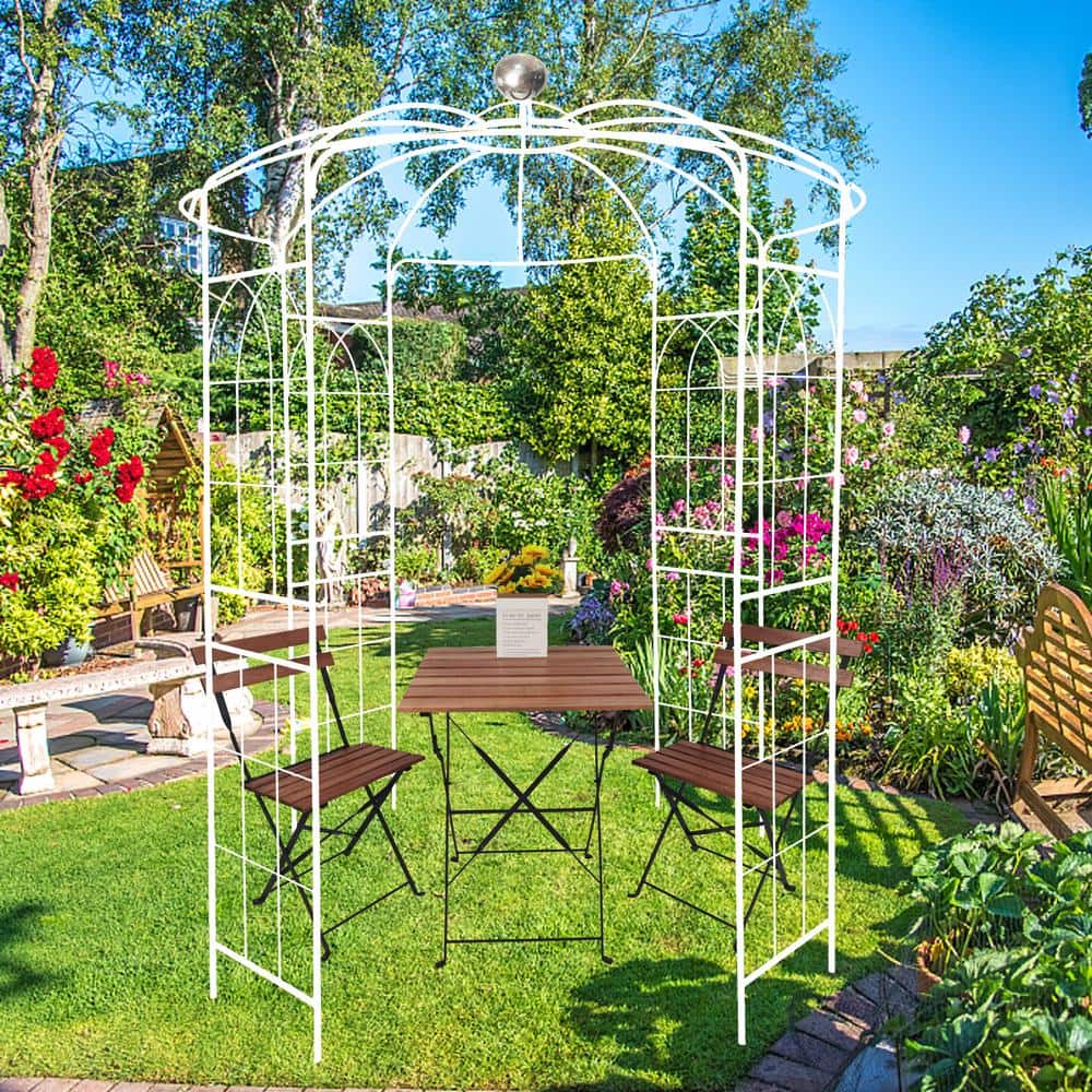 AUTMOON 114 in. Metal Arch Trellis for Climbing Plants, French Style ...