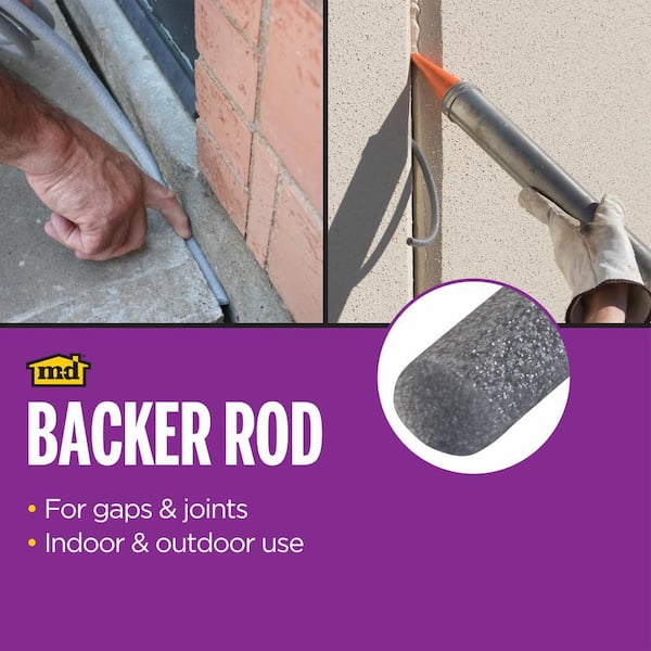 M-D Building Products 1 in. x 10 ft. Gray Foam Backer Rod Weatherstrip ...