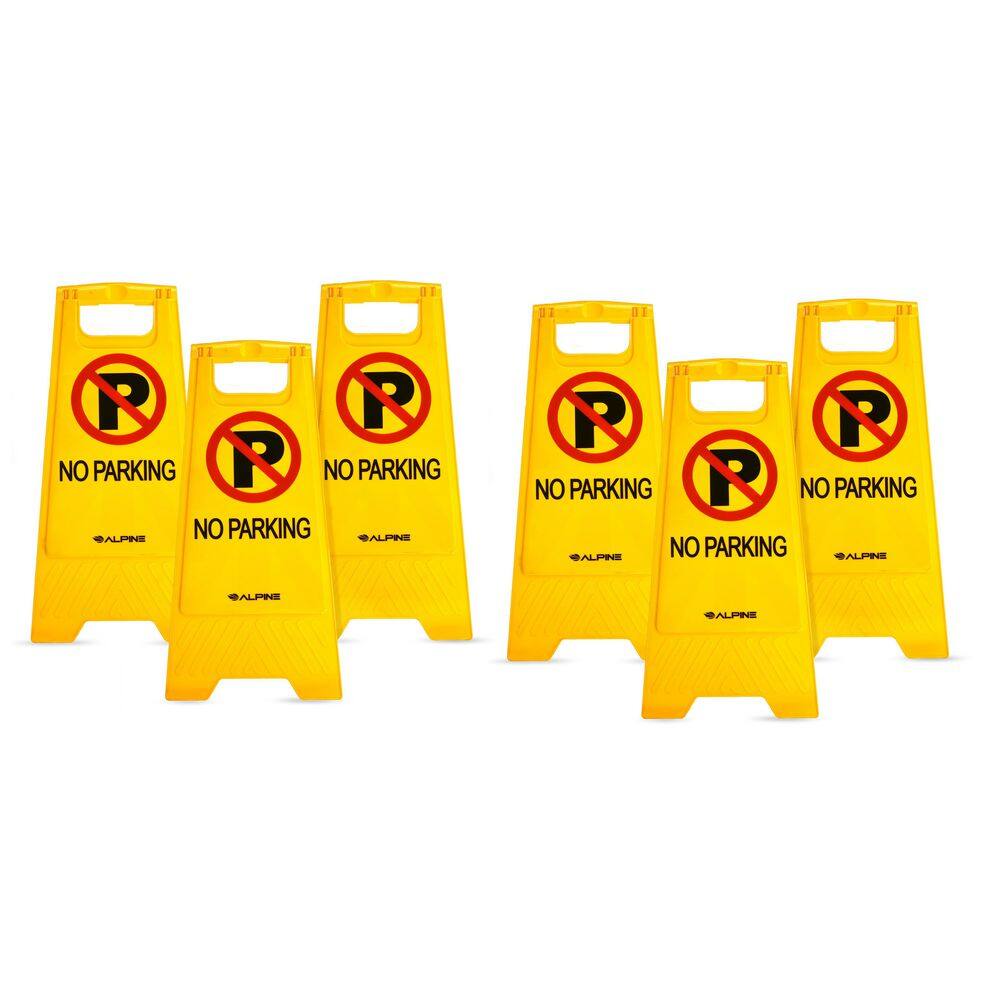 Alpine Industries 2-Sided Fold-Out Floor Safety Sign with No Parking (6 ...