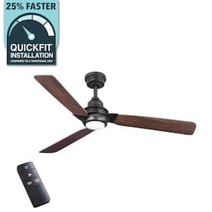 Orein Joy 54 in. Integrated LED Matte Black Ceiling Fan with Adjustable ...