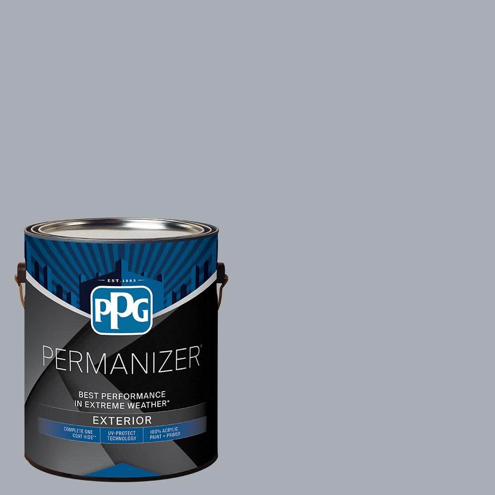 PERMANIZER 1 gal. PPG0993-3 Gosling Gray Satin Exterior Paint PPG0993 ...