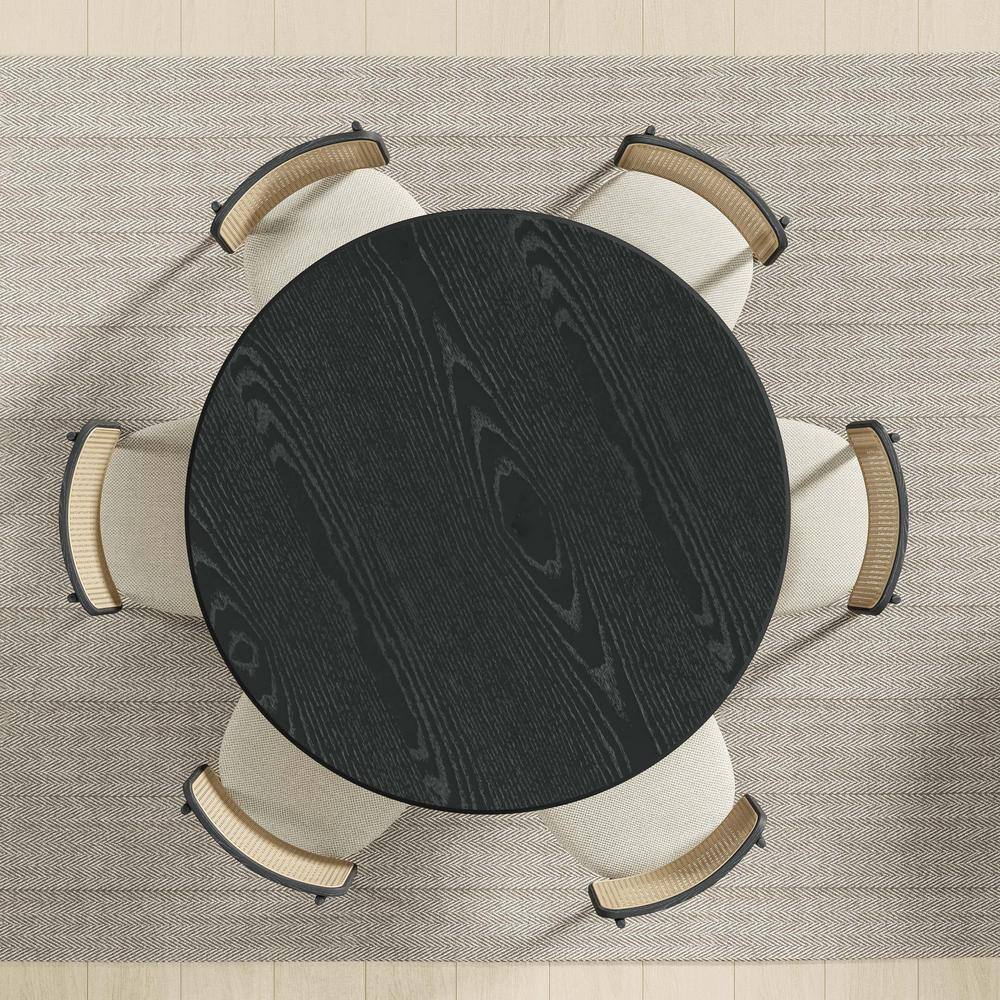 Lirago Cylindrical Black Colored Wood 52"Column Base Duckbill Edge ...