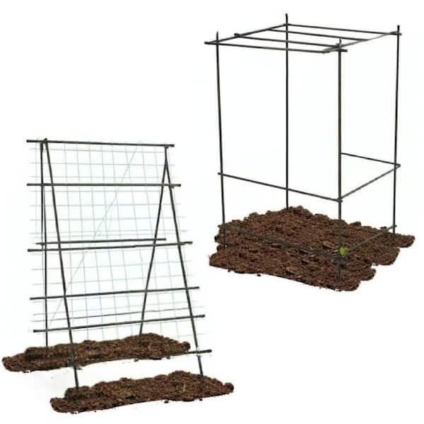 Amamoi 59 in. Metal A-Frame & Square Garden Trellis for Climbing Plants ...