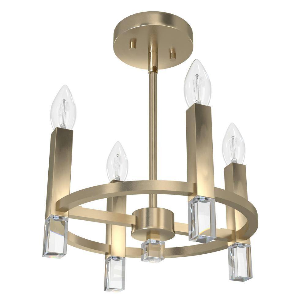 Hunter Sunjai 12.25 in. 4-Light Alturas Gold Semi-Flush Mount 19525 ...