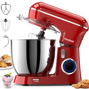 JEREMY CASS Big Chef 5.5 Qt. 650-Watt 10-Speed Red Stand Mixer with ...