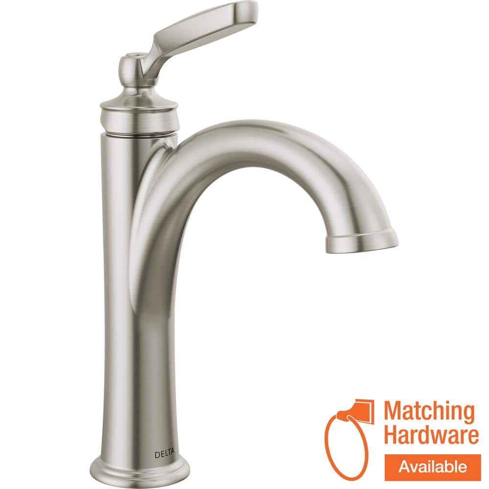 Delta Woodhurst Single-Handle Single-Hole Bathroom Faucet with Metal ...