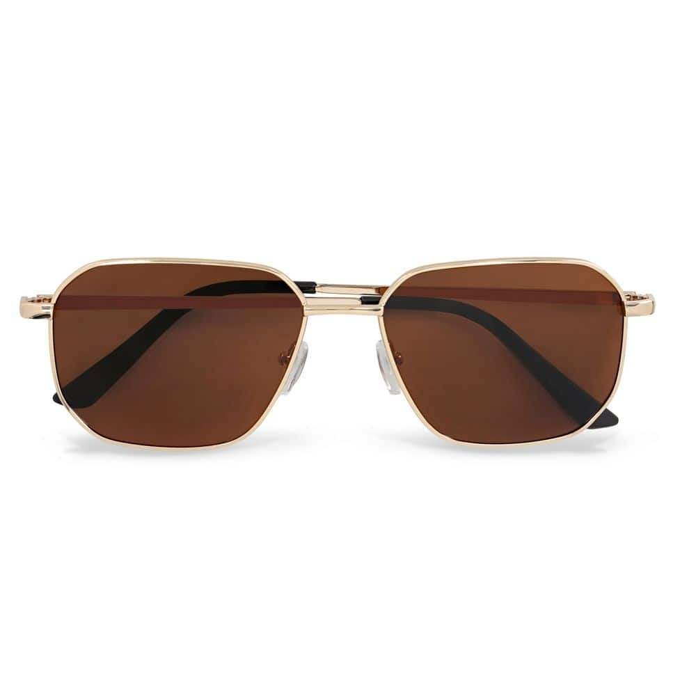 Shadedeye Polarized Hexagon Aviator Gold Sunglasses 85844-09 - The Home ...