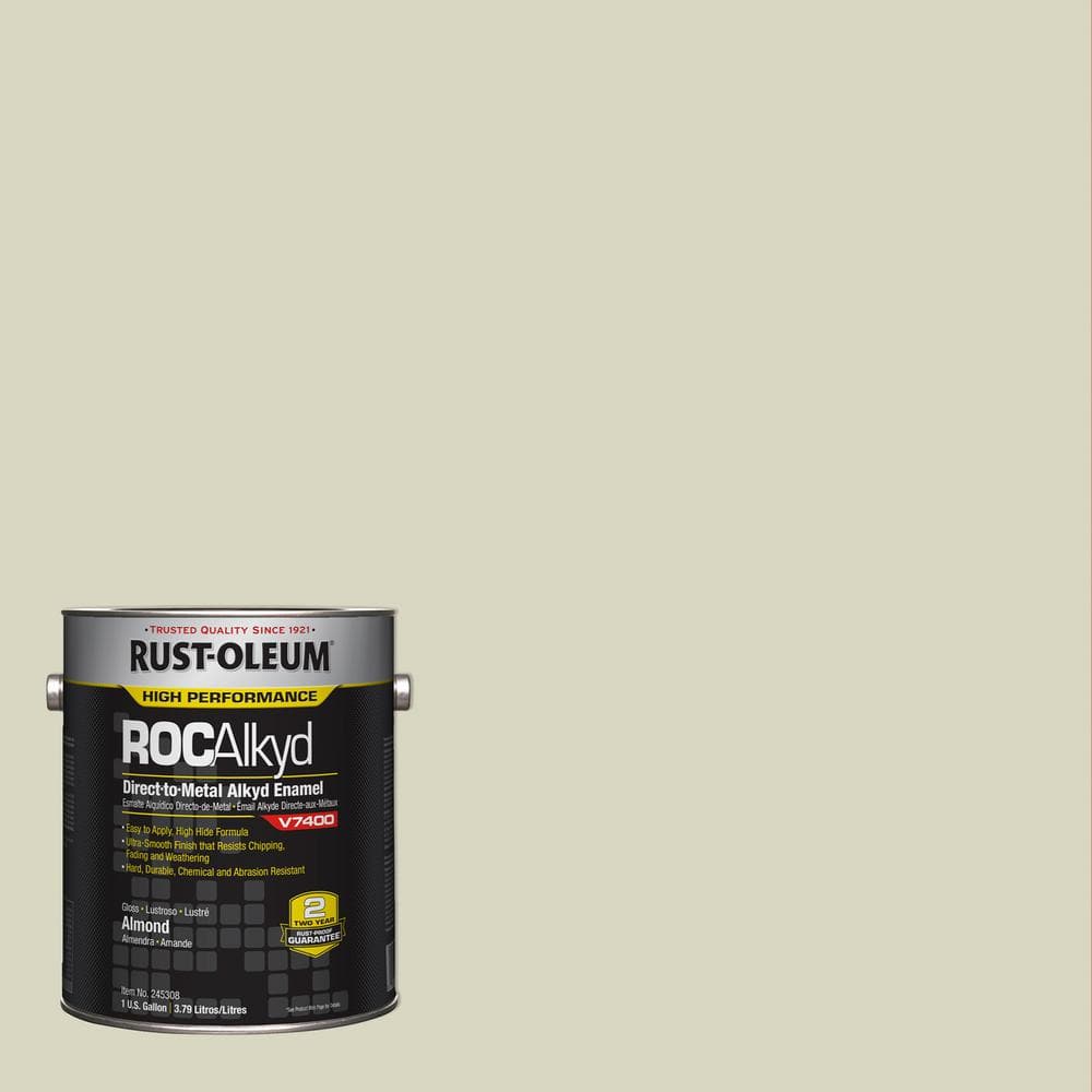 Rust-Oleum 1 gal. ROC Alkyd V7400 Direct-to-Metal Gloss Almond Interior ...