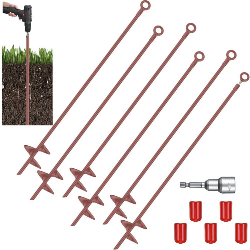 MOEPISY 30 in. Heavy Duty Ground Anchor Spiral Blade Earth Anchor Kit ...