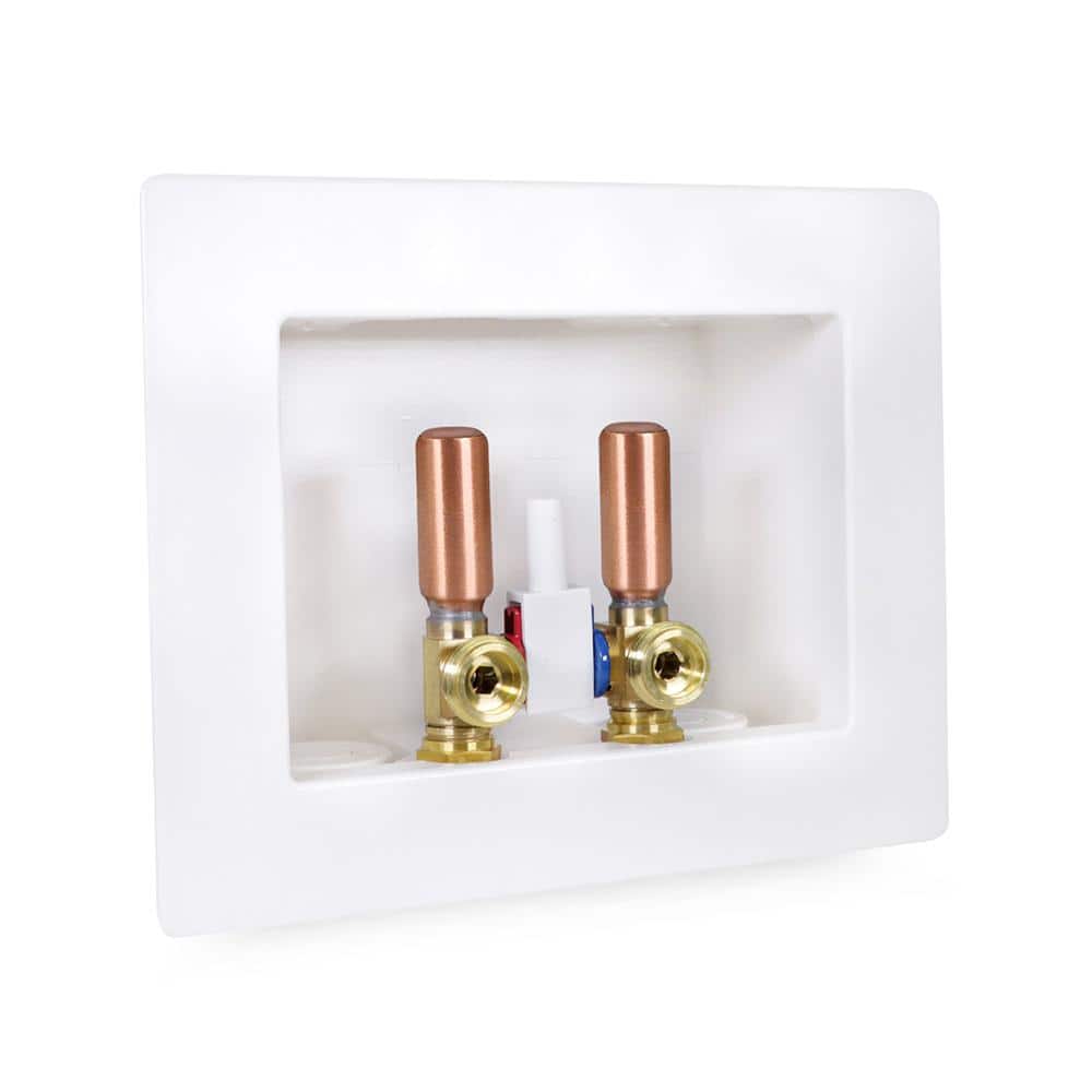 PLUMBFLEX 1/2 in. Push-Fit Brass Valve Fittings in White ABS Plastic ...
