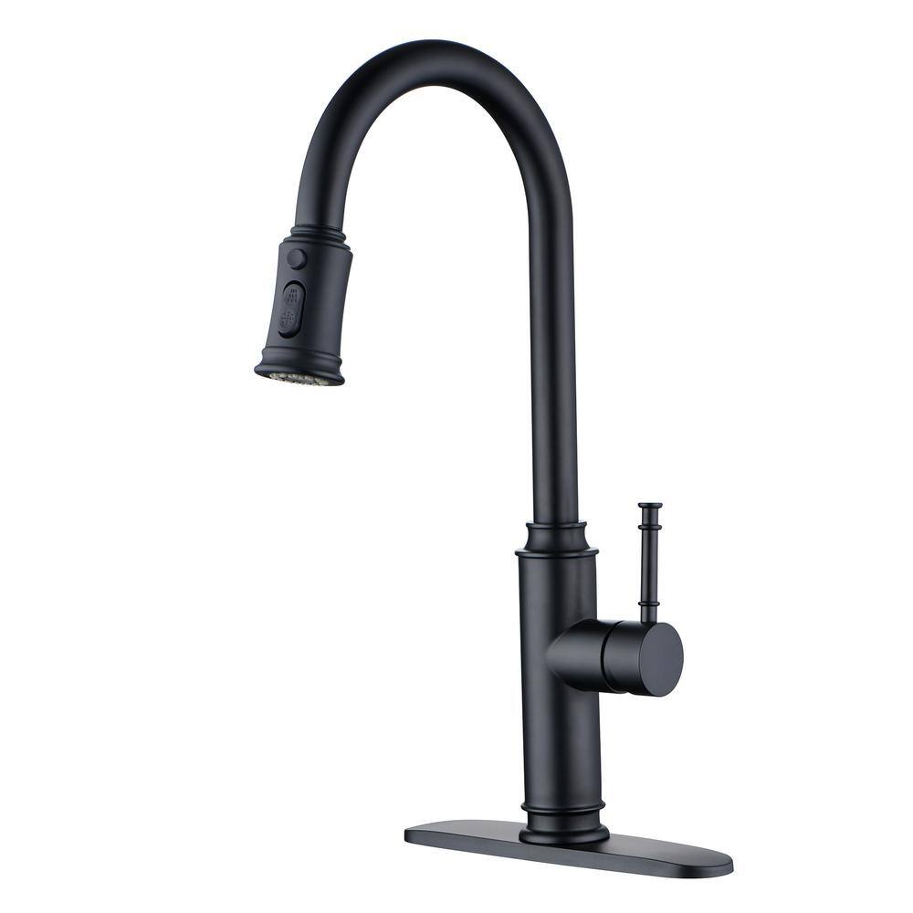 SUMERAIN S6132P-ES Single Handle Pull Down Sprayer Kitchen Faucet with ...