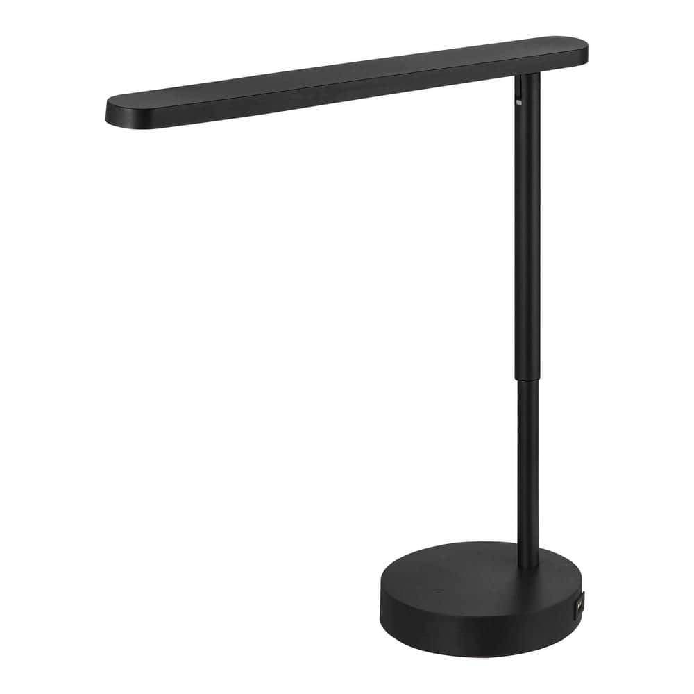 Hampton Bay 21 in. LED Black Task Lamp with 5-Volt 2 Amp USB w/night light RS2204087BK - The ...