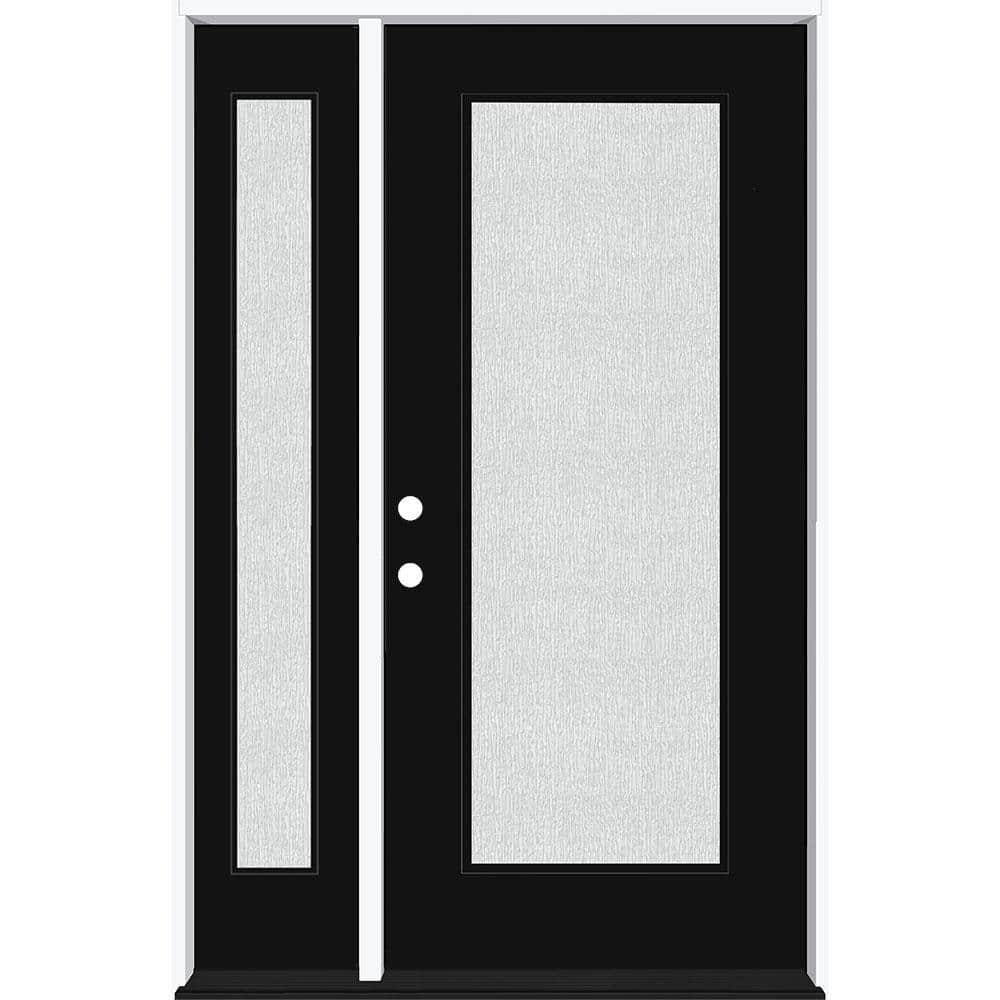 Steves & Sons Legacy 51 in. x 80 in. Full Lite Rain Glass RHIS Primed ...