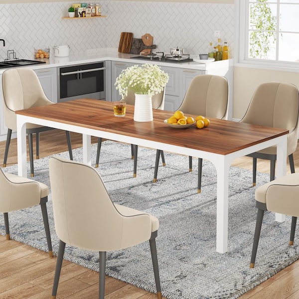 White and walnut dining table store