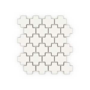 Jeffrey Court Plato Basketweave White 12 in. x 12 in. Matte and Gloss ...