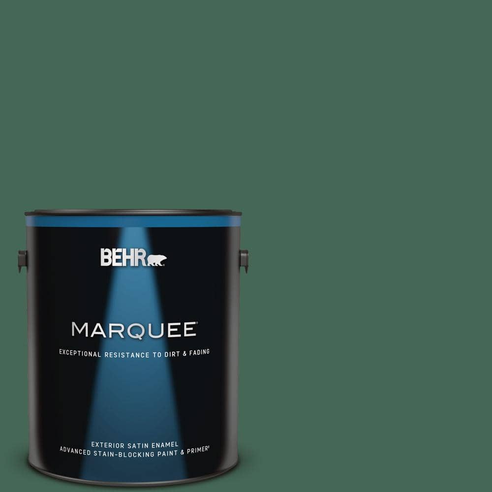 BEHR MARQUEE 1 gal. #M420-7 Billiard Green Satin Enamel Exterior Paint ...