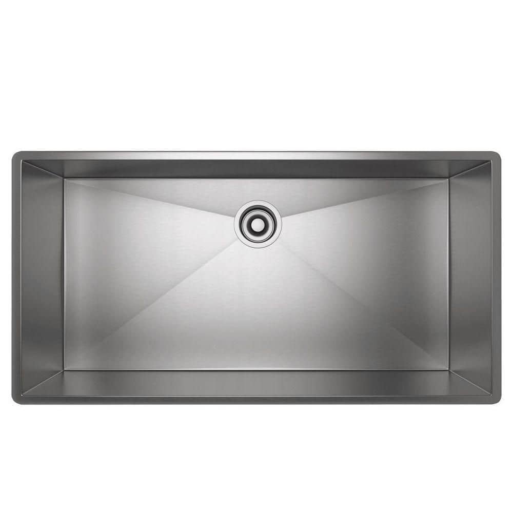 ROHL Forze 37.5 in. Undermount Single Bowl 16 Gauge Stainless Steel ...